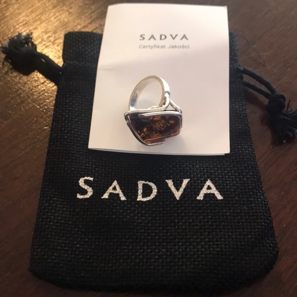Sadva | Jewelry | Sadva Amber And Silver Ring | Poshmark
